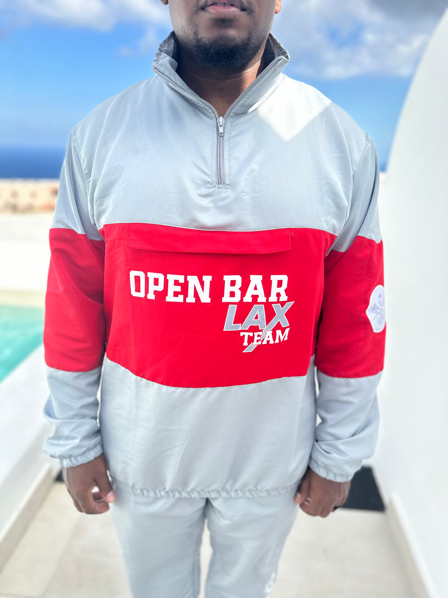 LAX Nylon Sweatsuit (Gray/Red) – loveopenbar